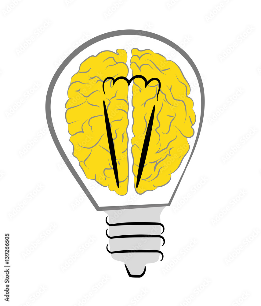 Light bulb idea. Concept of brain. vector illustration. Stock Vector ...