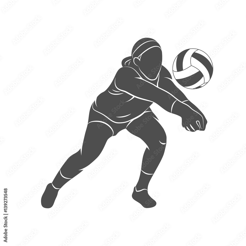 Abstract volleyball player Stock Vector | Adobe Stock