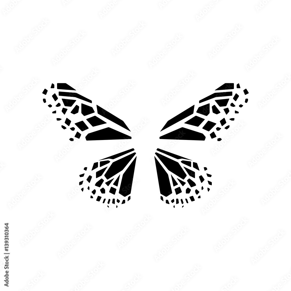 Butterfly wings vector emblem Stock Vector | Adobe Stock