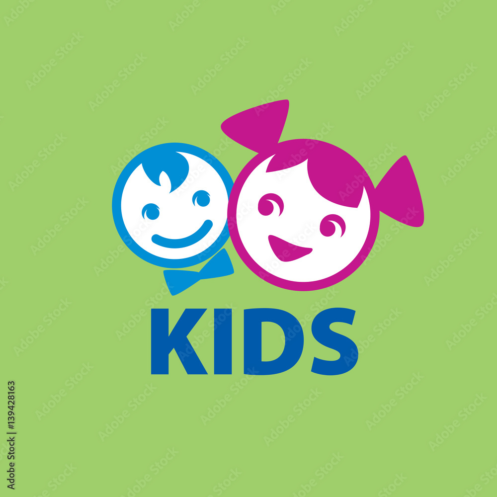 vector logo kids Stock Vector | Adobe Stock