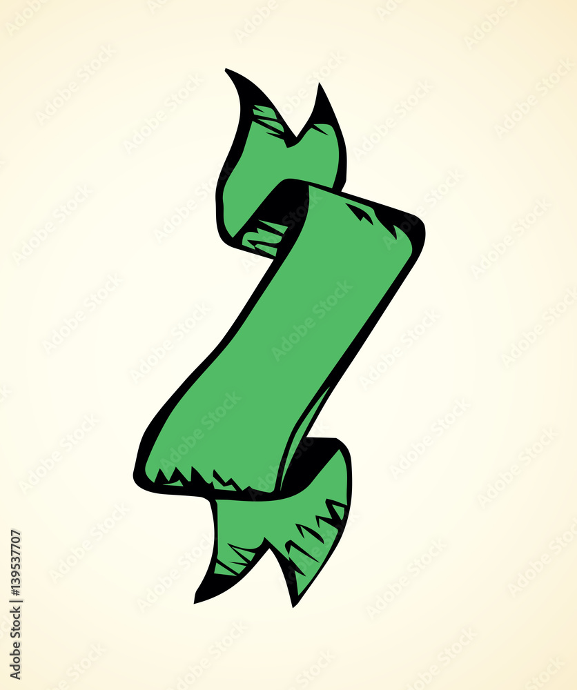 Twisted banner. Vector drawing Stock Vector | Adobe Stock