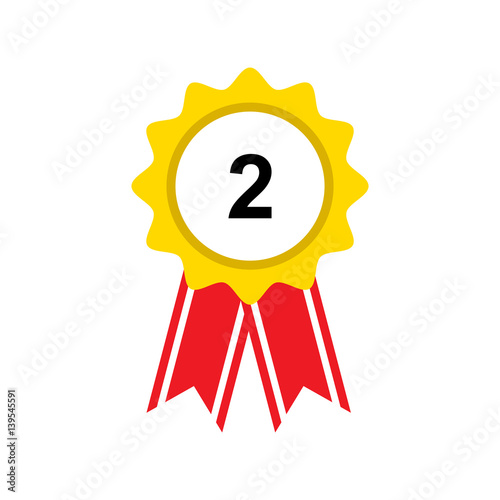 ranking 2 medal symbol isolated vector vettoriale Stock | Adobe Stock