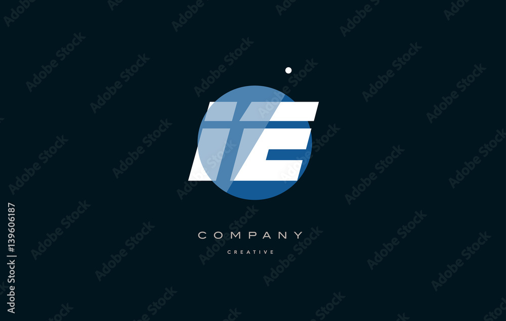 ie i e blue white circle big font alphabet company letter logo Stock ...