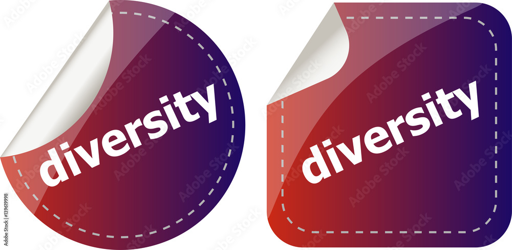 diversity word on stickers button set, label Stock Illustration | Adobe ...