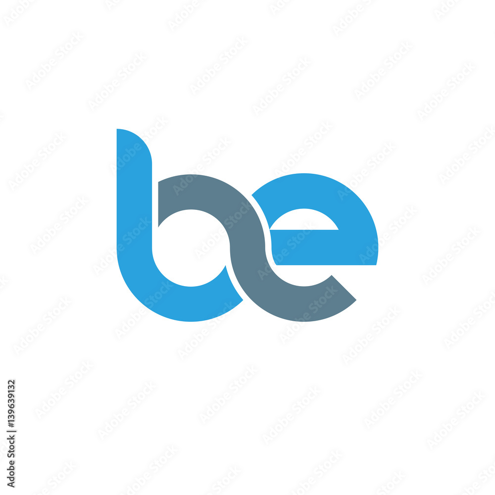 Vetor Initial letter be modern linked circle round lowercase logo blue ...
