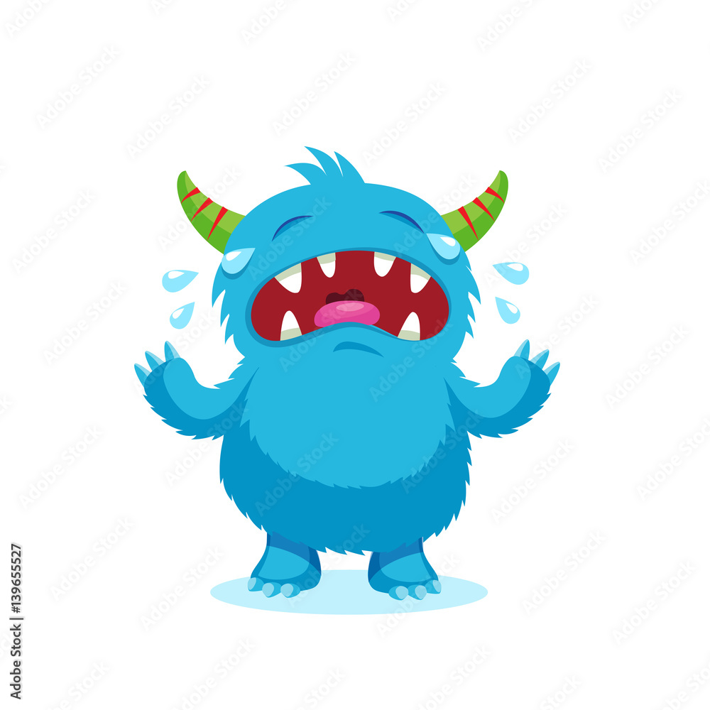 Angry Smile. Emotions Monster. Weeping Emotions Beast. Cry Blue Monster ...