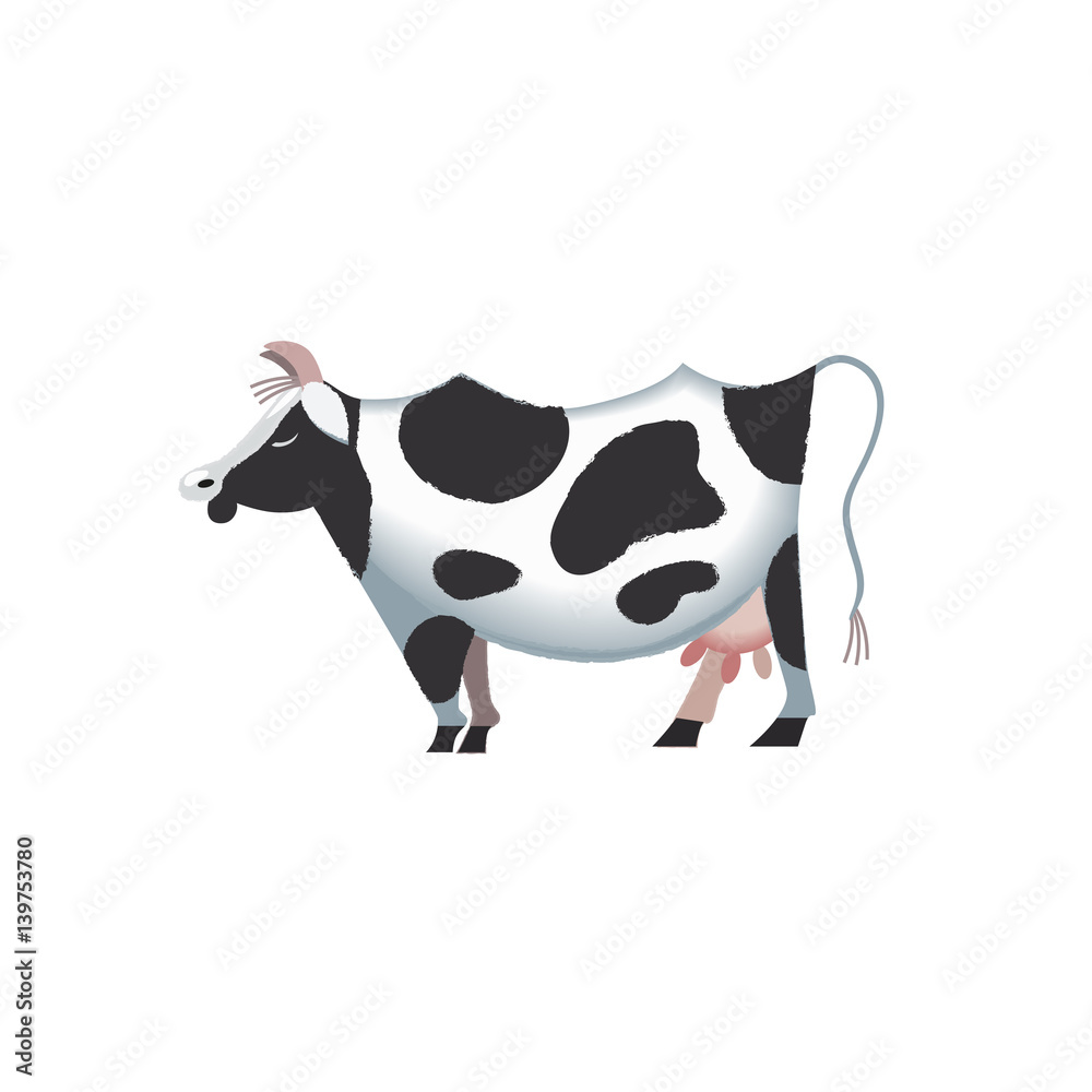 Domestic Animal icon. Dairy cattle sign. Freehand drawn cartoon style ...