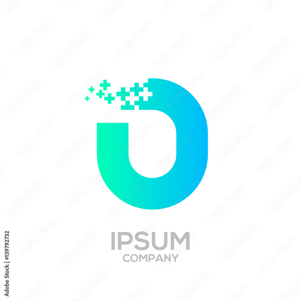 Letter O Pixel logo, Plus sign logo, Medical healthcare hospital symbol ...