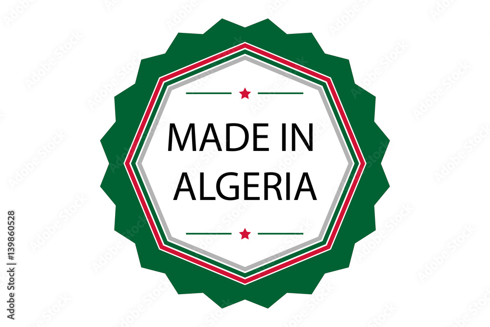 Made in Algeria round logo, vector Stock Vector | Adobe Stock