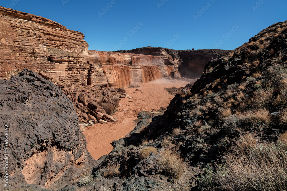 Stock-Foto „Grand Falls(Chocolate Falls) northeast of Flagstaff, AZ is ...