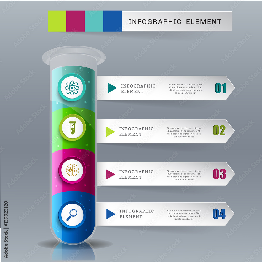 Creative template chemical science for infographic vector 4 options ...
