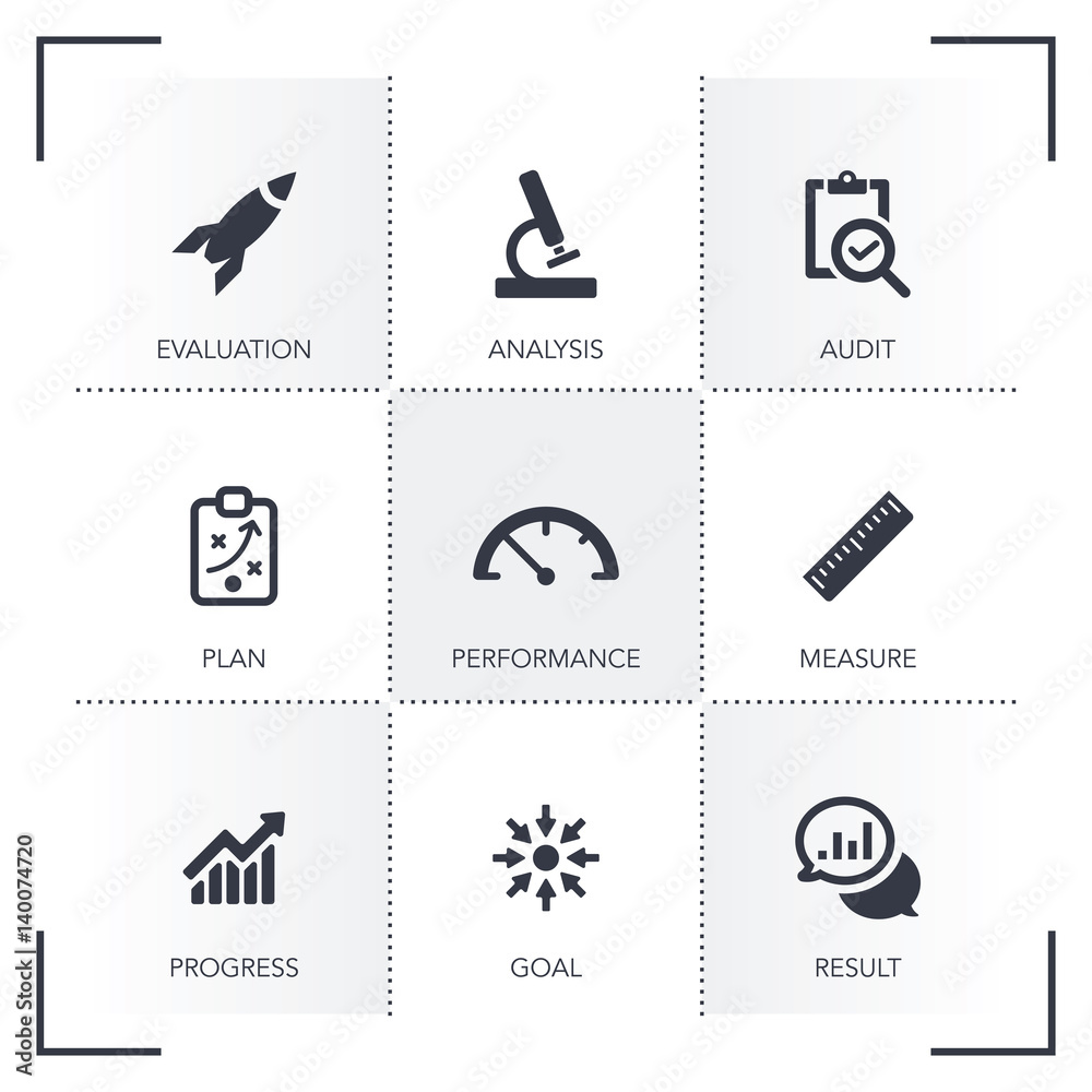ASSESSMENT ICON SET Stock Vector | Adobe Stock