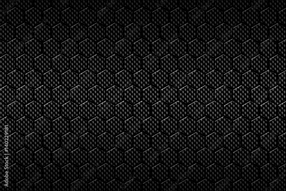 black carbon fiber hexagon pattern. Stock Illustration | Adobe Stock