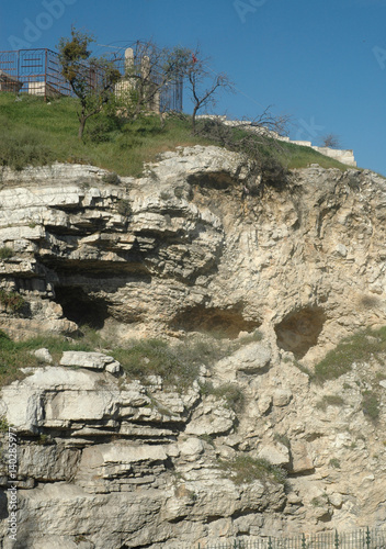 hillside near the garden tomb in Jerusalem, Israel called Golgotha or ...