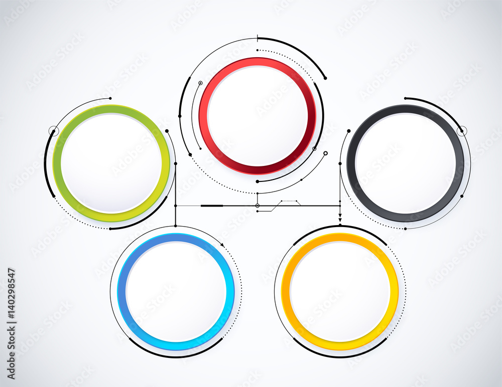 Digital diagram style. Diagram and flow chart of technology concept ...