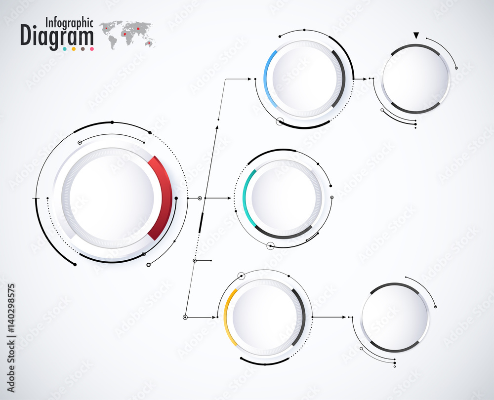 Digital diagram style. Diagram and flow chart of technology concept ...