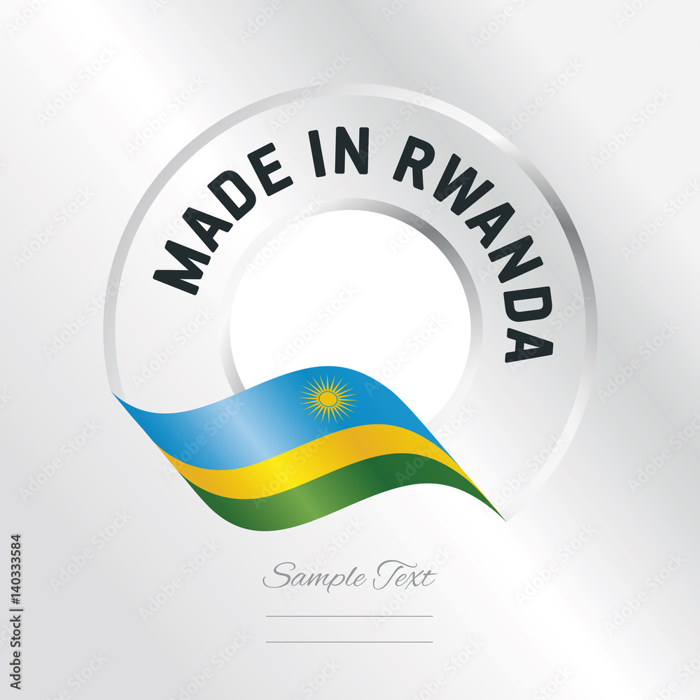 Made in Rwanda transparent logo icon silver background Stock Vector ...