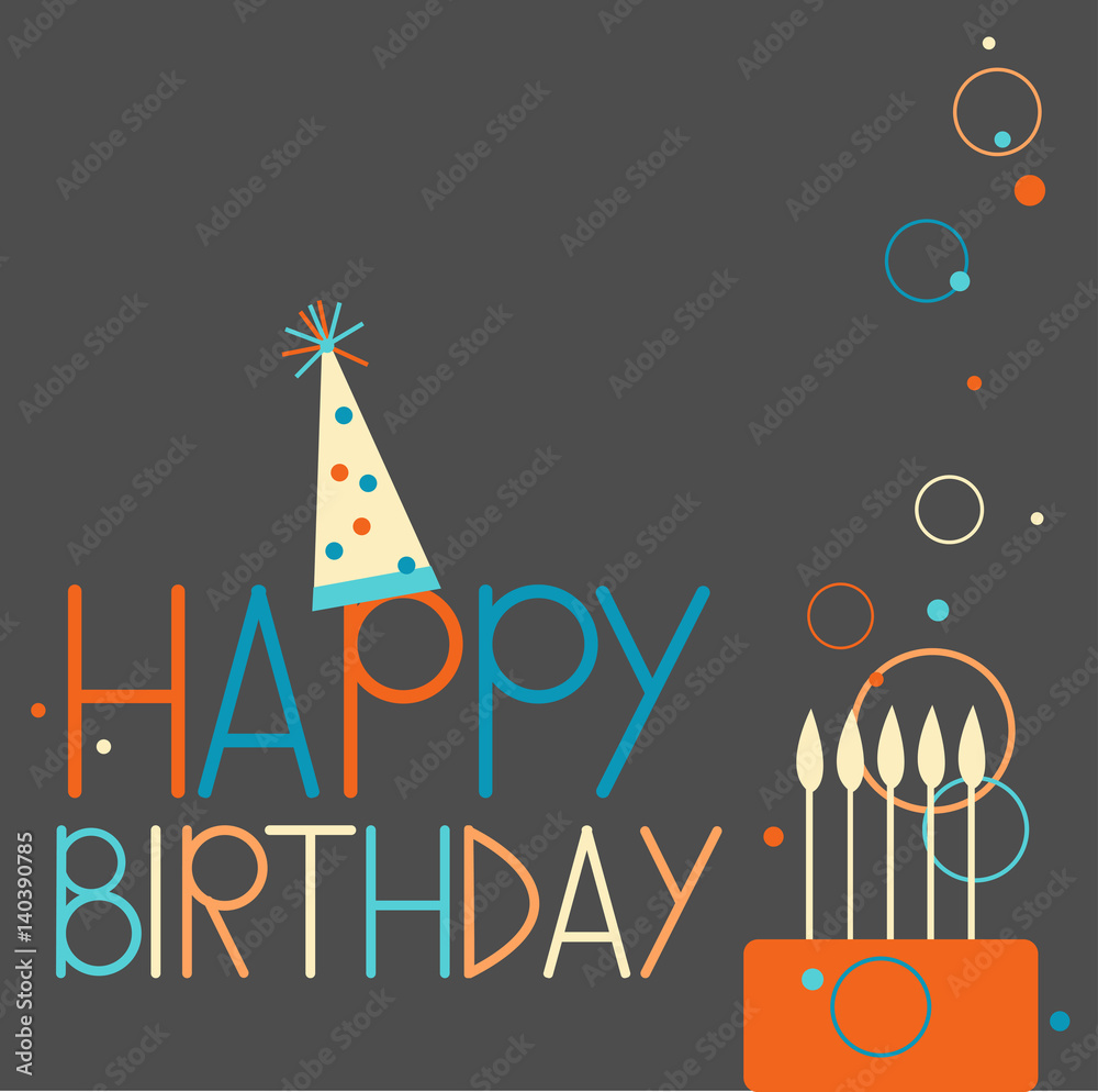 Vector de Stock Happy birthday card | Adobe Stock