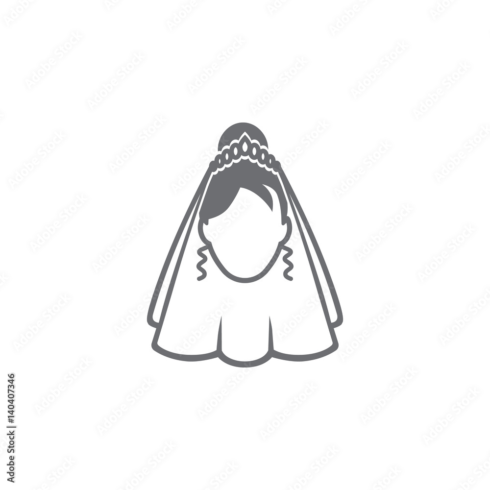 Woman in bridal veil icon. Vector illustration Stock Vector | Adobe Stock