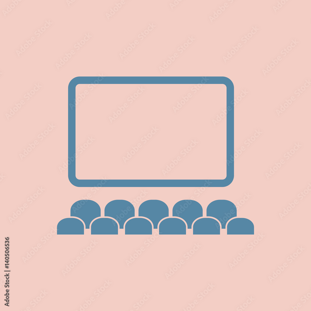 Cinema hall Vector illustration in flat style Cinema auditorium with ...
