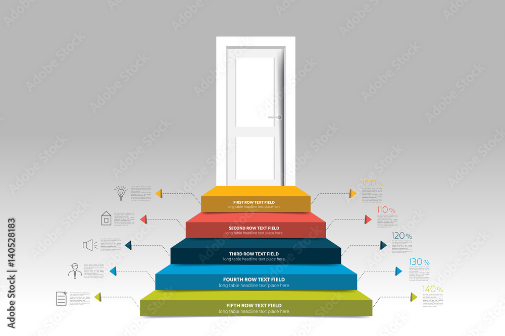 Door and stairs infographic, diagram, scheme, chart, template. Stock ...