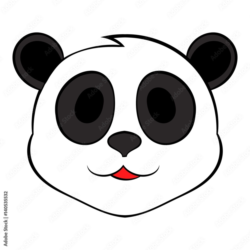 Panda bear head icon cartoon Stock Vector | Adobe Stock