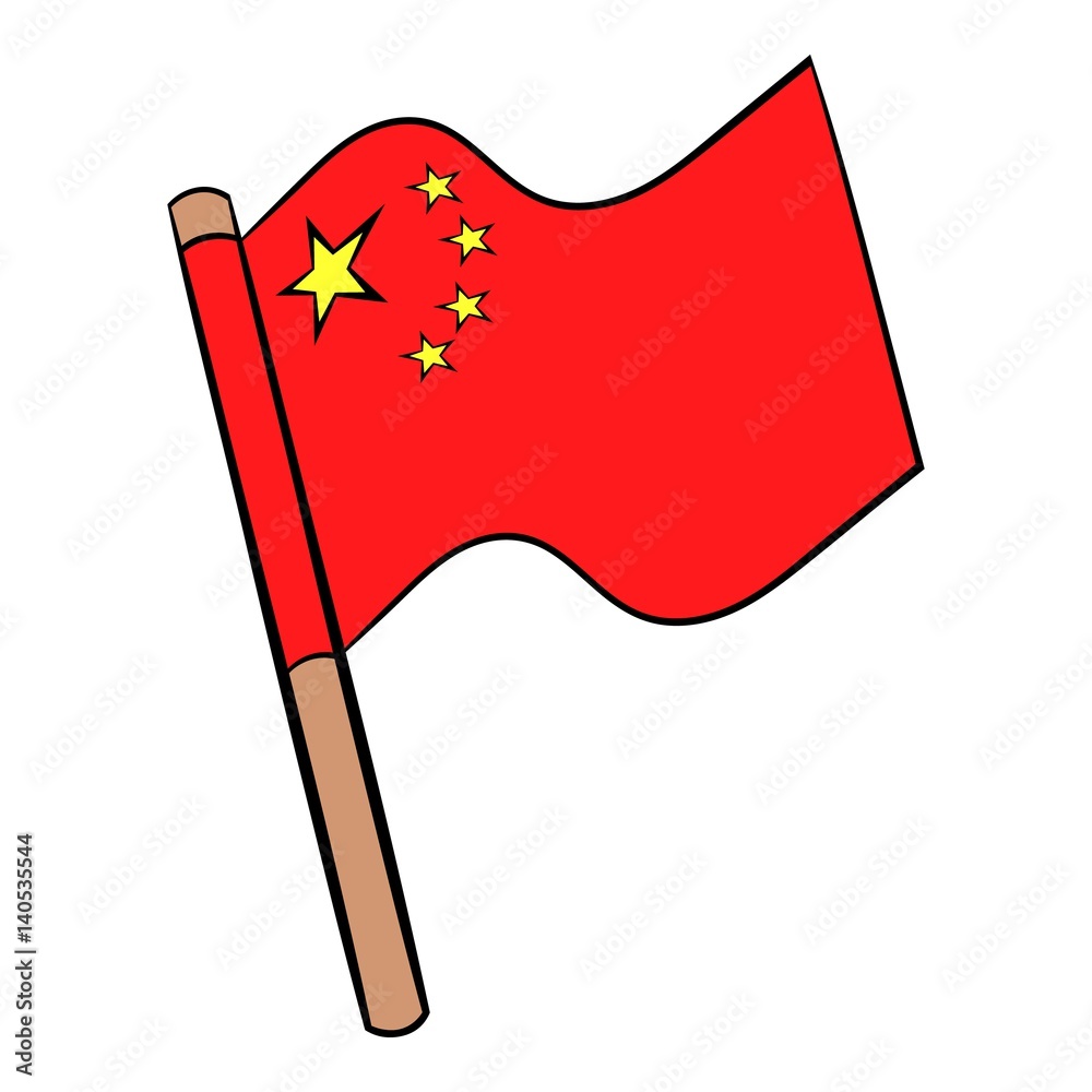Flag of China icon cartoon Stock Vector | Adobe Stock