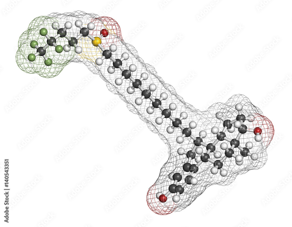 Fulvestrant cancer drug molecule (selective estrogen receptor degrader ...