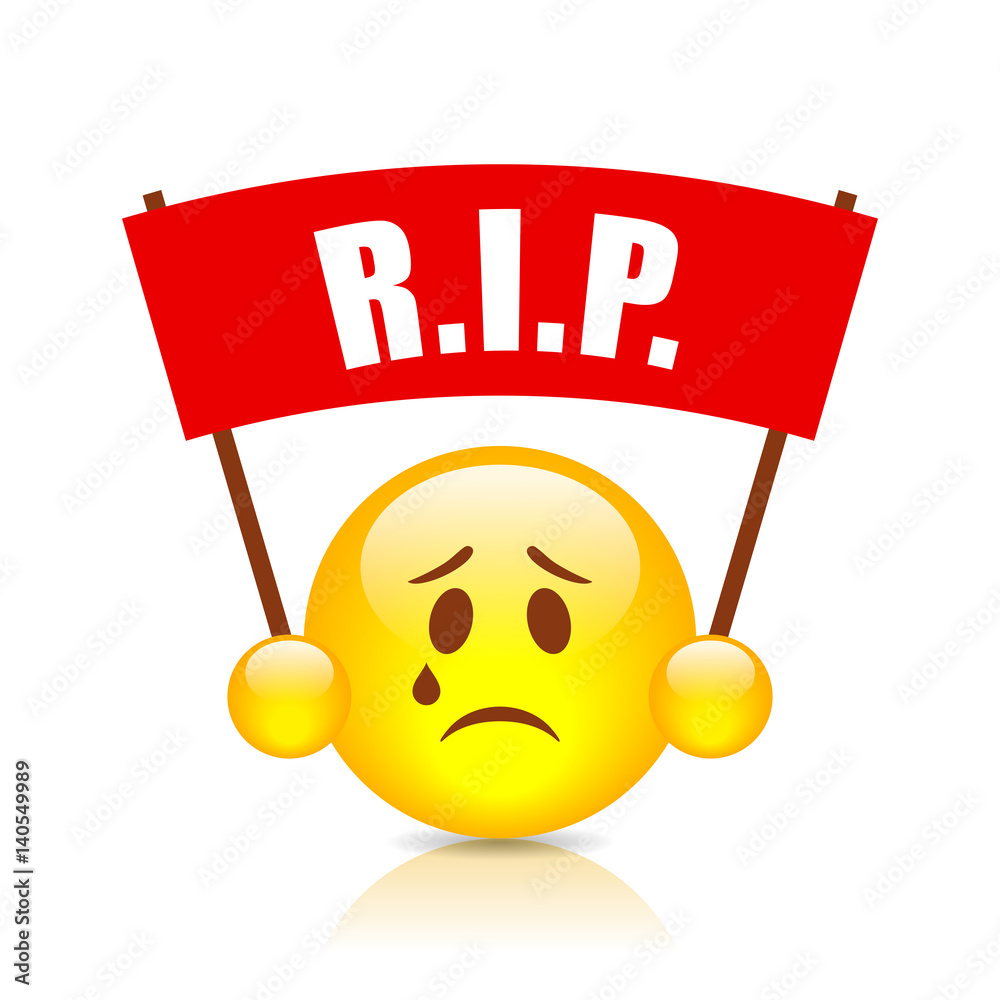 Rip sad vector emoticon Stock Vector | Adobe Stock