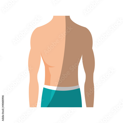 man body icon over white background. colorful design. vector ...