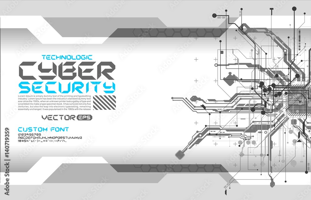Font lettering with circuits hi-tech background abstract cyberpunk ...