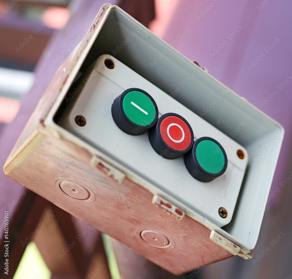 Industrial control panel button Stock Photo | Adobe Stock