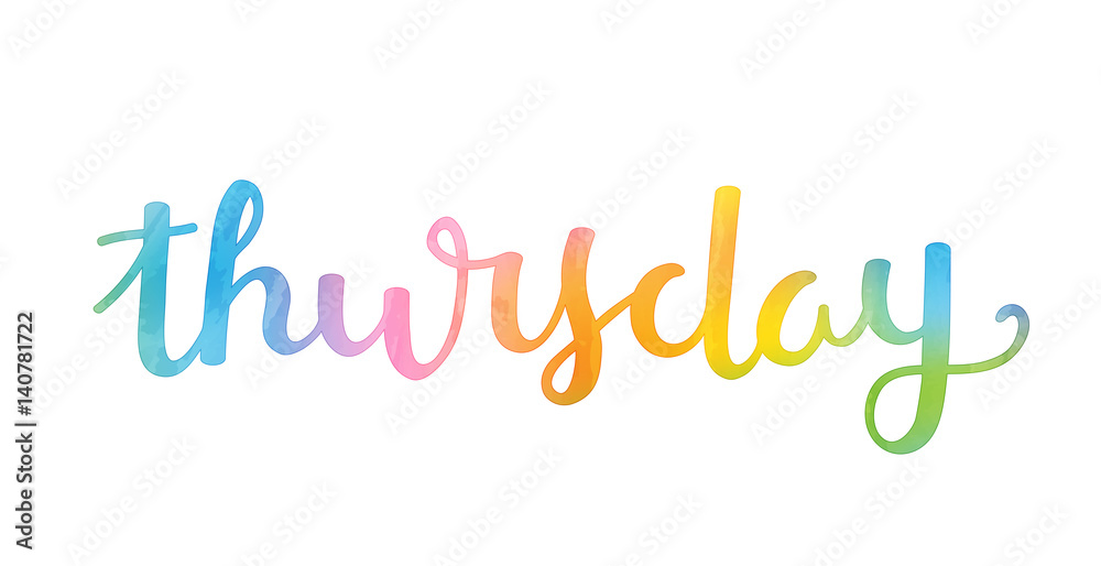 THURSDAY Hand Lettering Icon Stock Vector | Adobe Stock