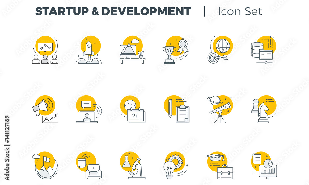 Start up and Development Vector icon set Stock Vector | Adobe Stock