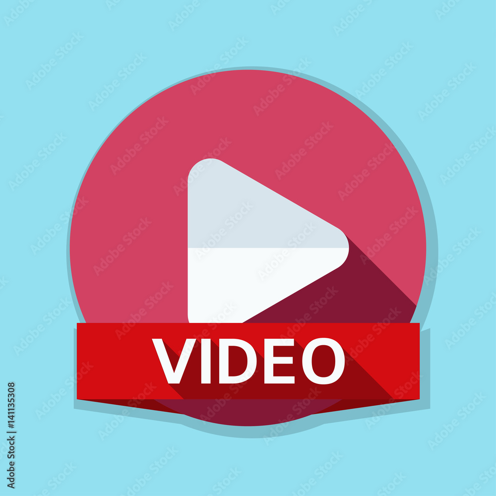 Play Video button illustration Stock Vector | Adobe Stock