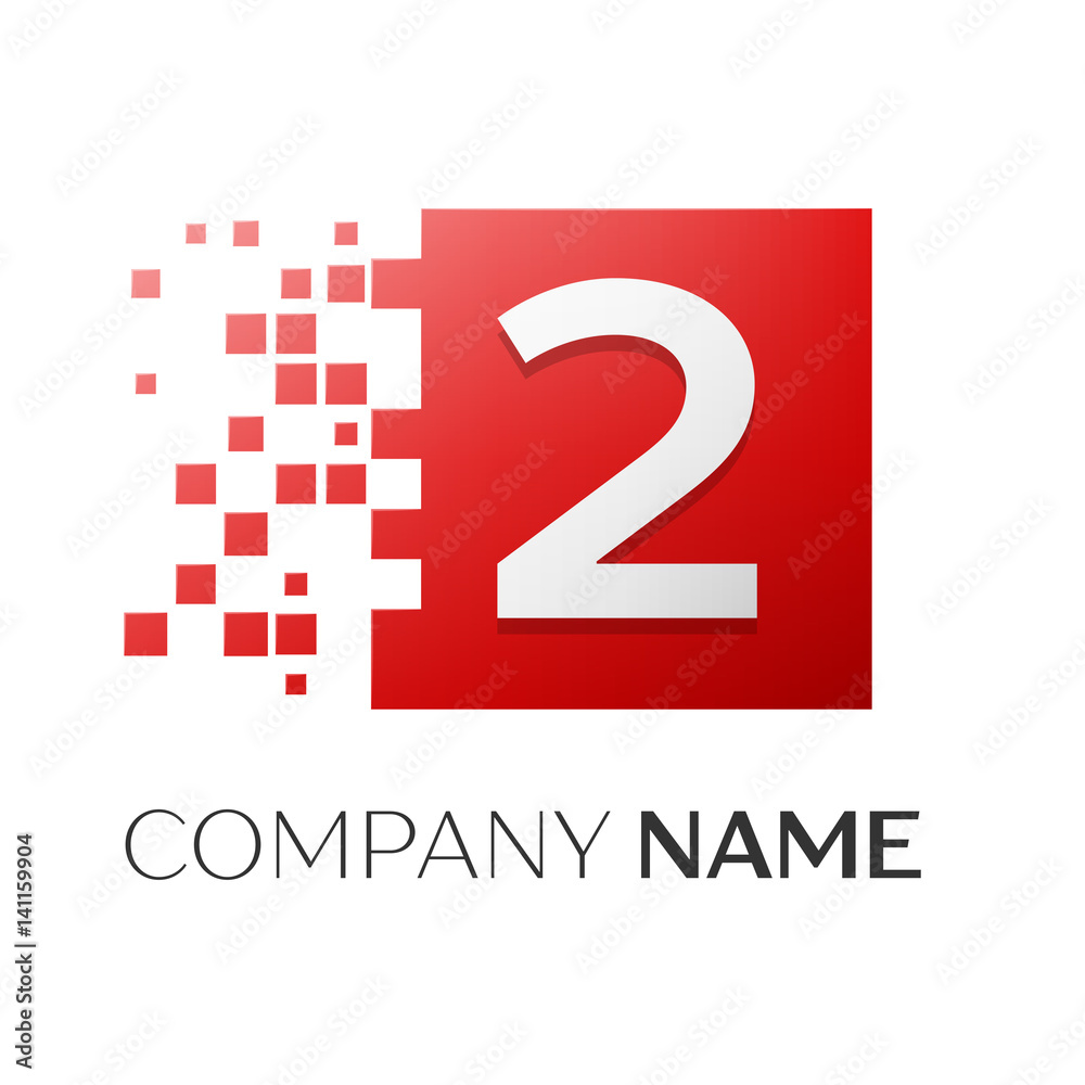 Number two vector logo symbol in the colorful square on white ...