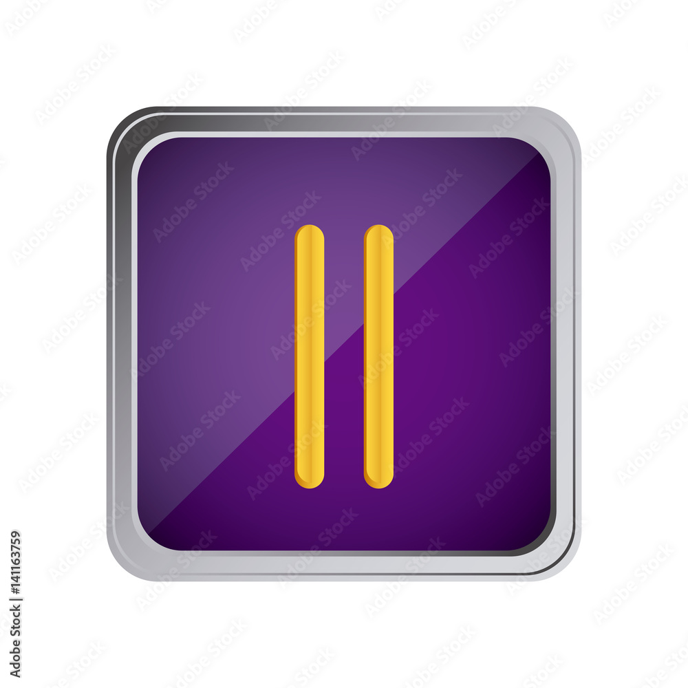 pause button icon with background purple vector illustration Stock ...