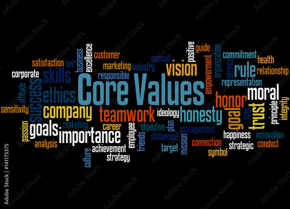 Core values, word cloud concept 3 Stock Illustration | Adobe Stock
