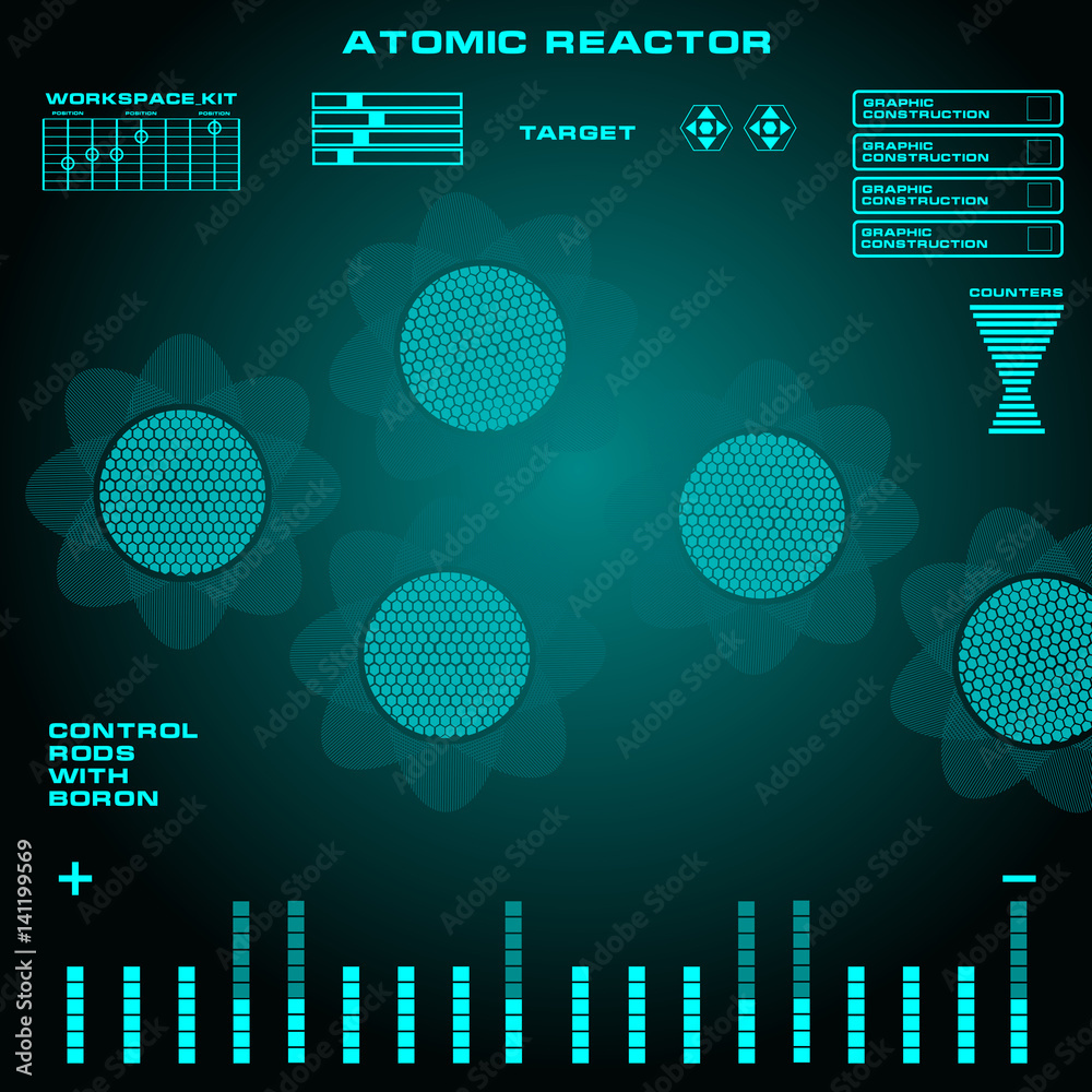 Atomic reactor Futuristic virtual graphic touch user interface Stock ...