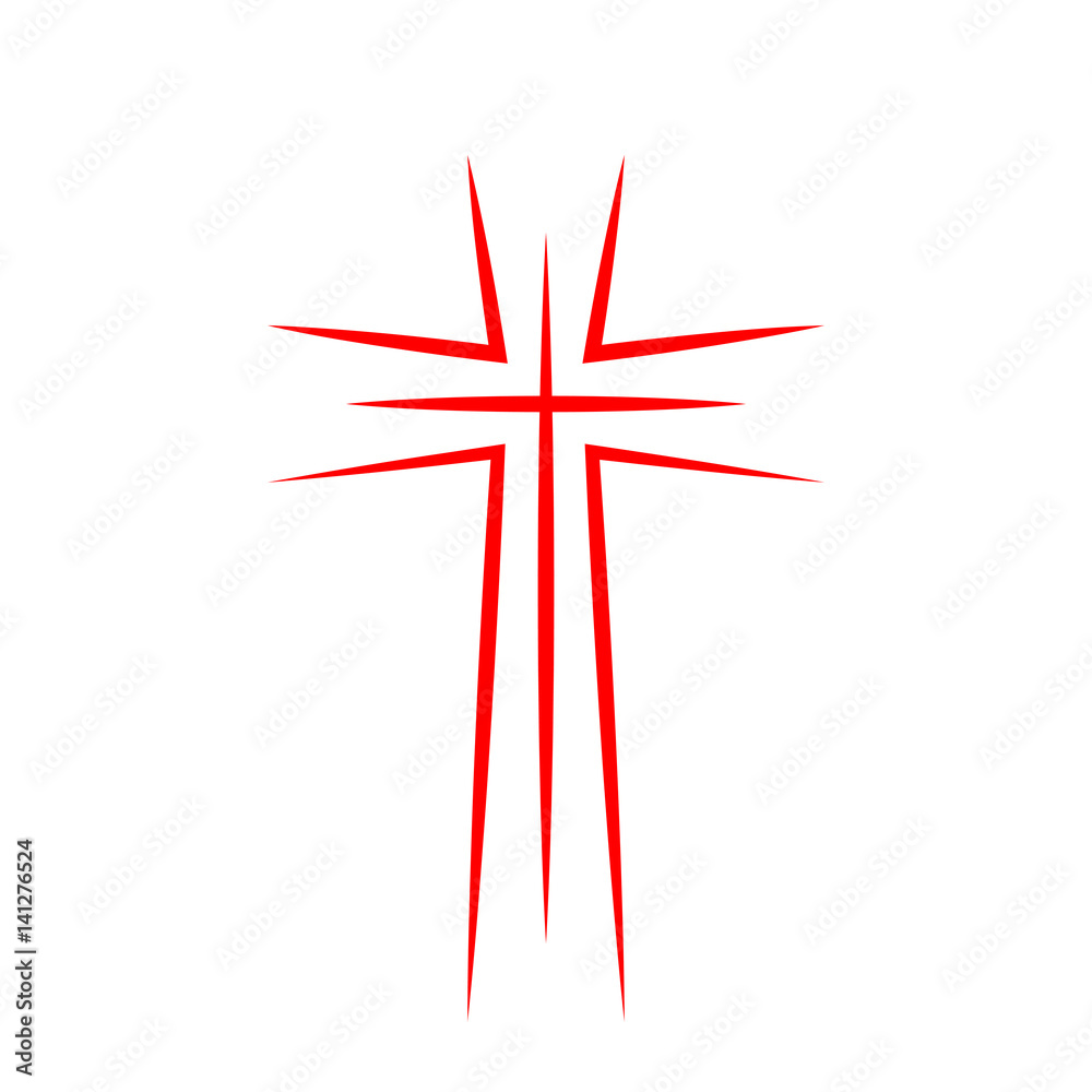 Red christian cross icon. Vector illustration. Stock Vector | Adobe Stock