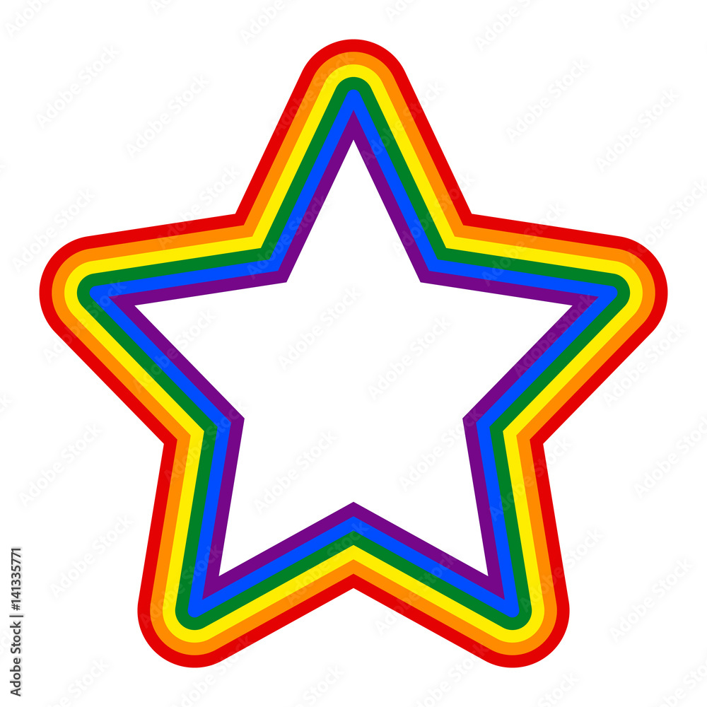 Rainbow Pride Flag LGBT Movement in Star Shape Stock Vector | Adobe Stock