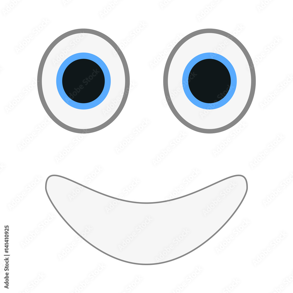 Smiling emoticon with happy eyes in trendy flat style. Big Smile emoji ...