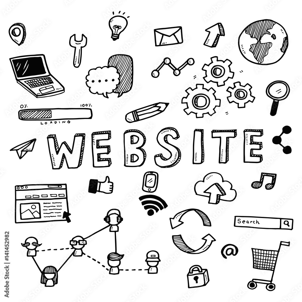 Stock-Vektorgrafik „Hand draw business doodles with varieties of ...