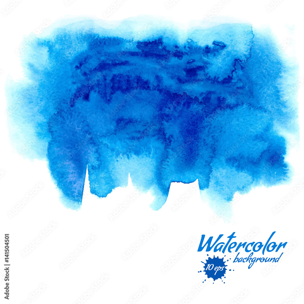 Blue watercolor vector background Stock Vector | Adobe Stock