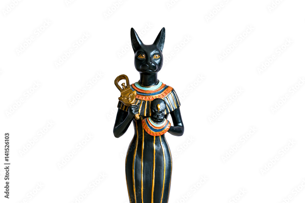 The Goddess Bastet - Role in ancient Egypt on white background. Bastet ...