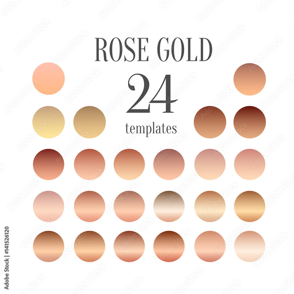 Rose gold gradient collection for fashion design, vector illustration ...