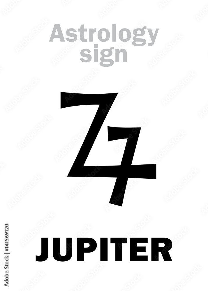 Astrology Alphabet: JUPITER (Zeus), classic major planet. Hieroglyphics ...
