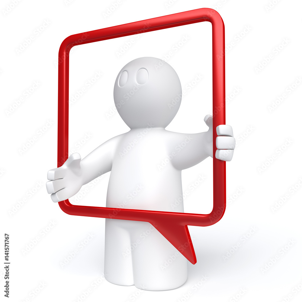 3D man ready to handshake and holding textbox on white background Stock ...