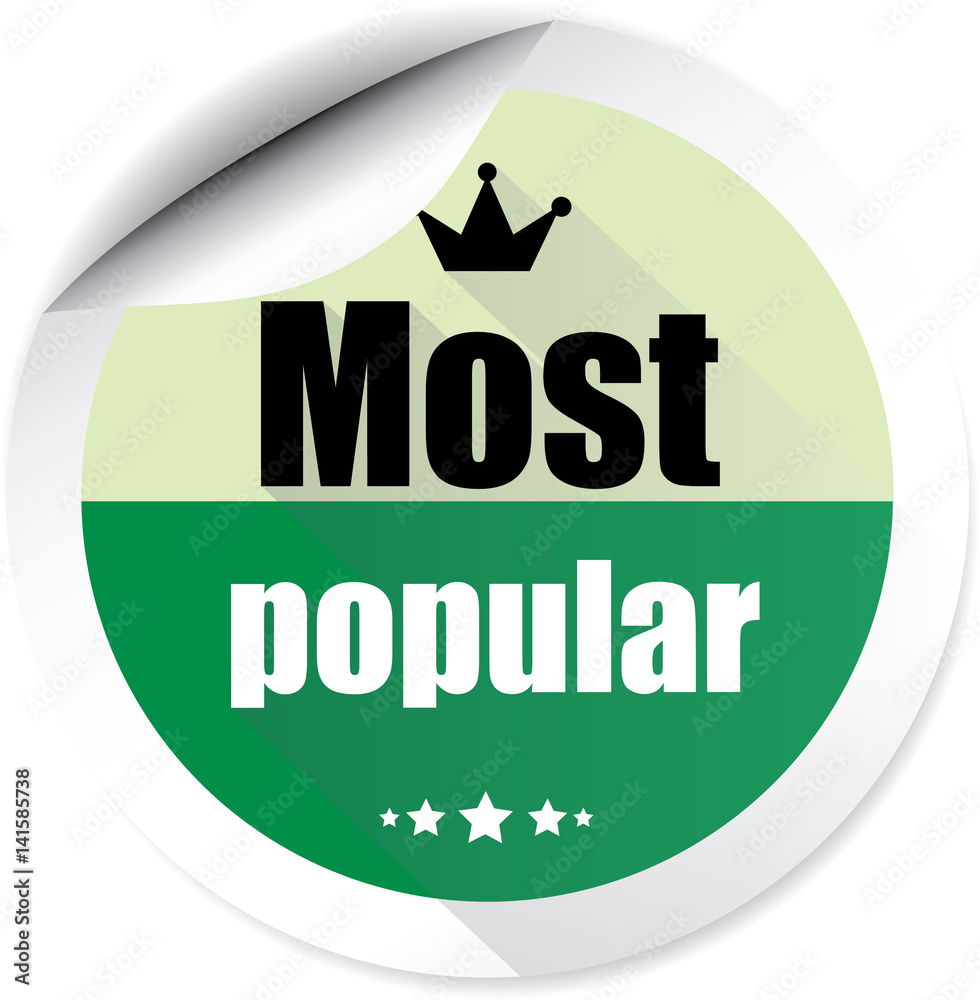 Most popular sticker, button, label and sign. Stock Illustration ...