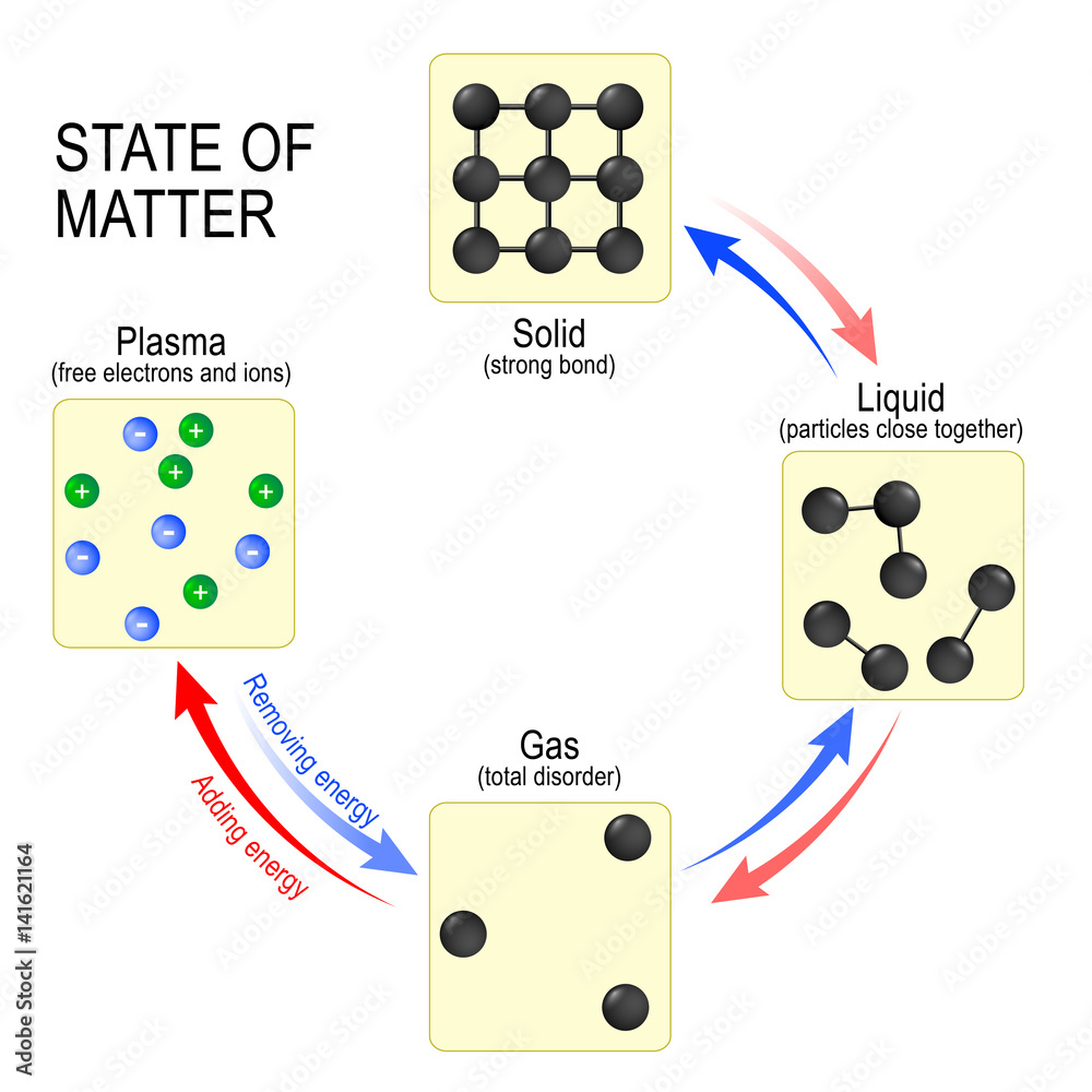 states of matter solid, liquid, gas and plasma. Stock Vector | Adobe Stock
